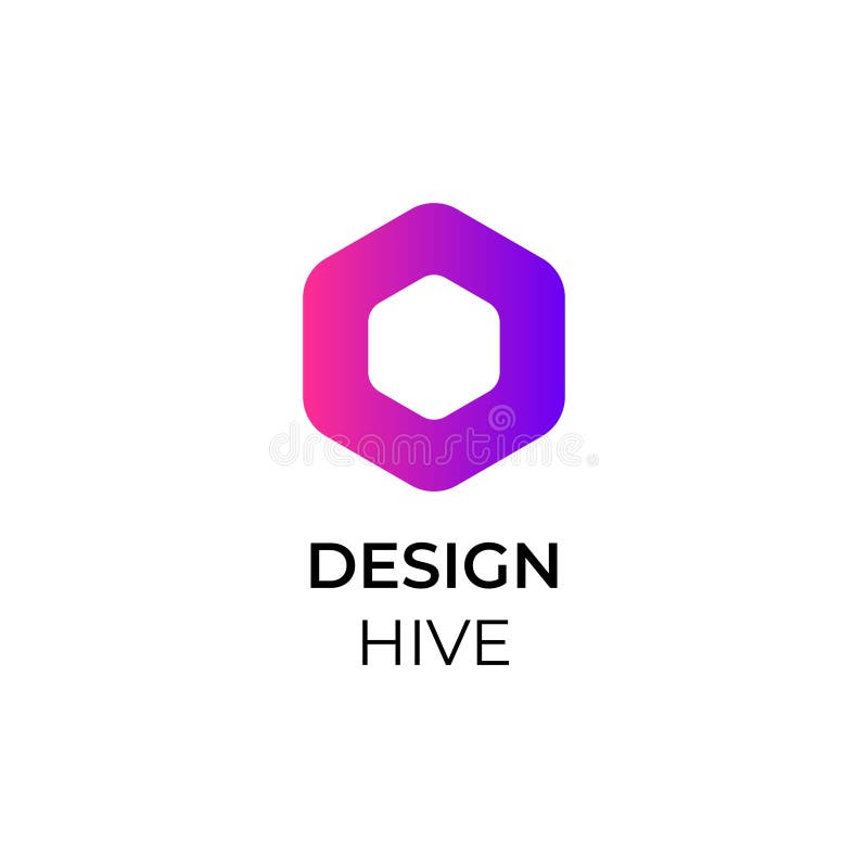 Creative Design Hive Logo with Hexagon Shape Stock Vector ...