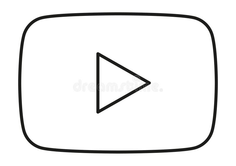 A Simple Black Outline Logo Features a Rounded Rectangle with a Play ...