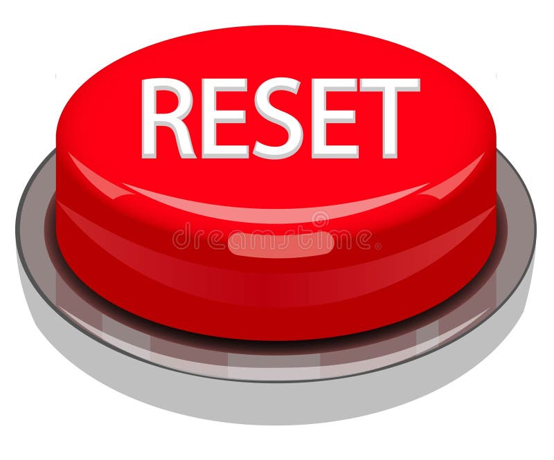 3d Red Reset Button on White Background Stock Illustration ...