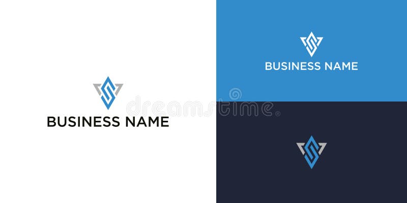 Modern Geometric VS Logo – Bold Initial Monogram for Business Branding ...