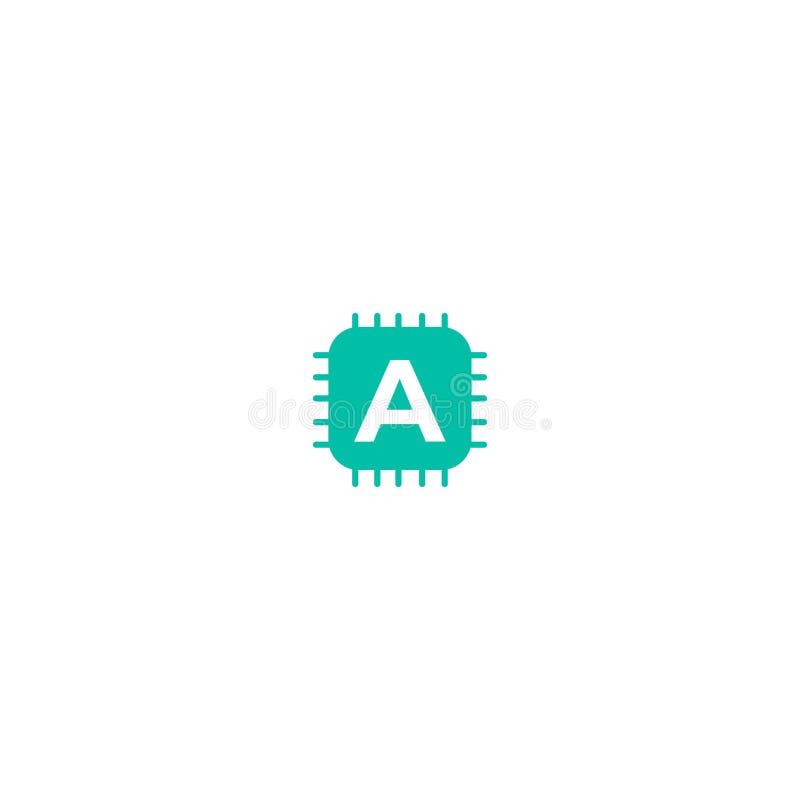 AI Microchip Logo – Processor Symbol Vector Icon Stock Illustration ...