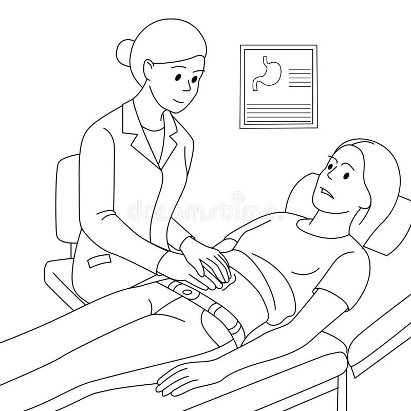Female Gastroenterologist Examining a Patient S Abdomen during a ...