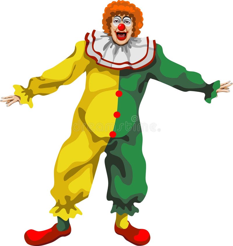Funny Clown Occupation People Action Stock Vector - Illustration of ...