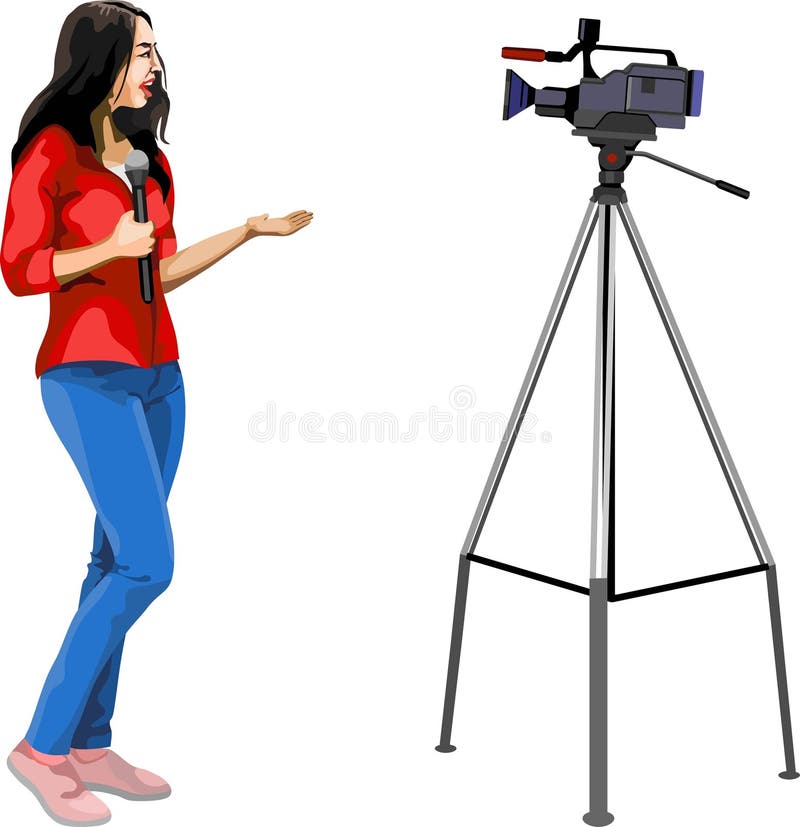 Female Presenter Occupation People Action Stock Vector - Illustration ...