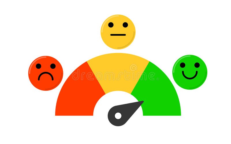 Customer Satisfaction Meter. Colorful Feedback Gauge with Happy ...