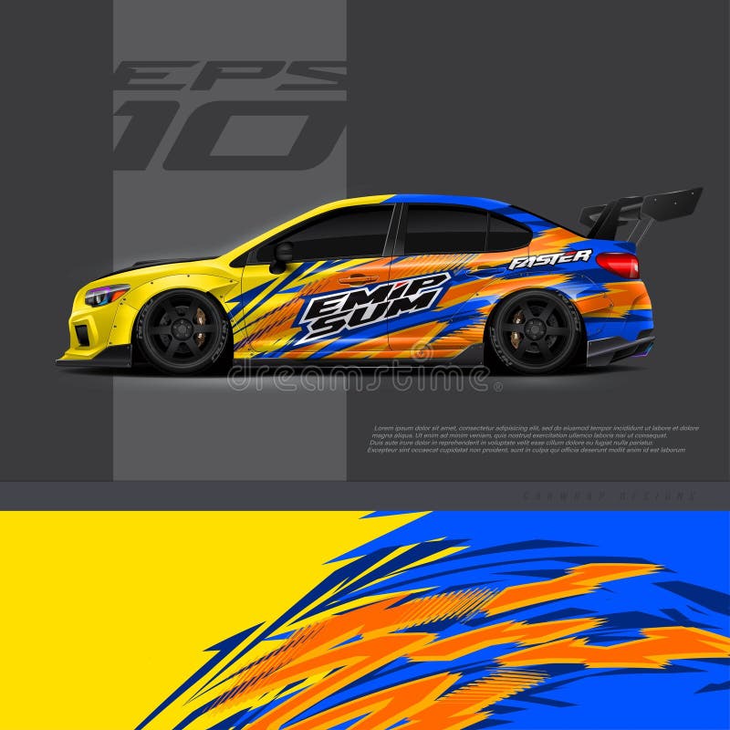 Car Wrap Decal Designs. Abstract Racing and Sport Background for Racing ...