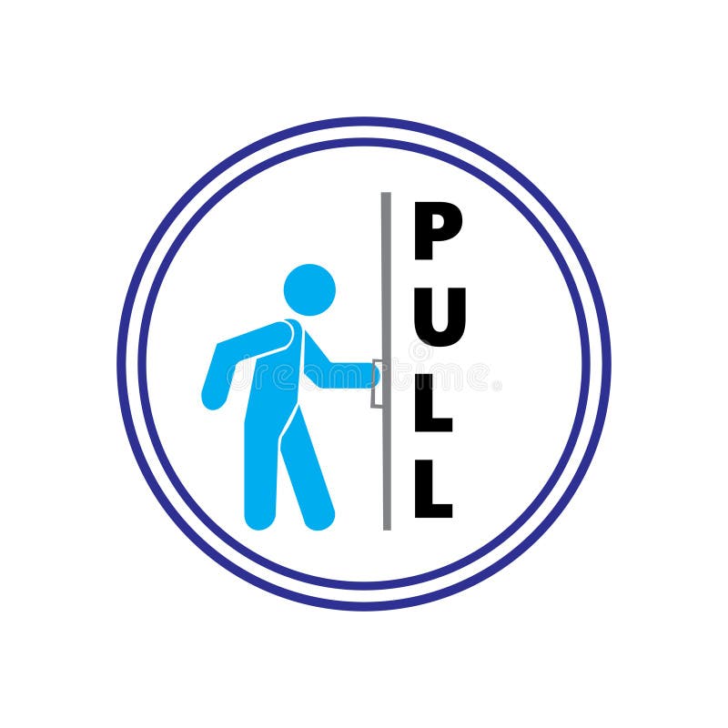 Pull To Open Door Sticker Vector Illustration 07 Stock Vector ...