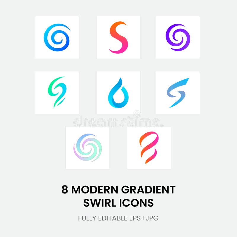 Modern Gradient Swirl Logo Icons Set – Abstract Colorful Branding ...