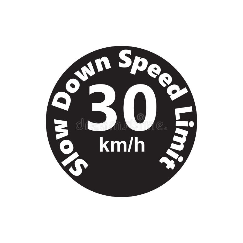 Slow Down Speed Limit 30 Km-h Warning Signage Vector Illustration Work ...