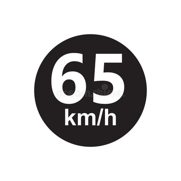 Speed Limit 65 Kmh Sticker Vector Illustration Stock Vector ...