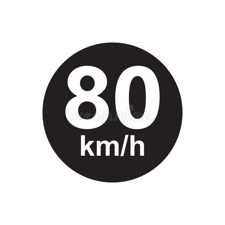 Speed Limit 80 Kmh Sticker Vector Illustration Stock Vector ...