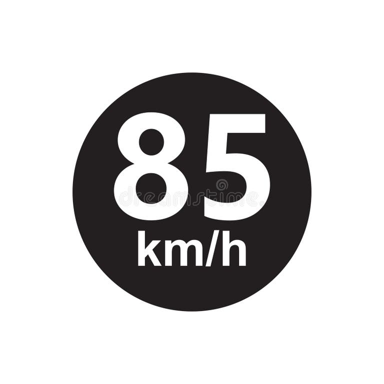 Speed Limit 85 Kmh Sticker Vector Illustration Stock Vector ...