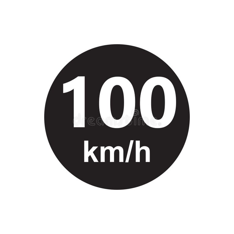 Speed Limit 100 Kmh Sticker Vector Illustration Stock Vector ...