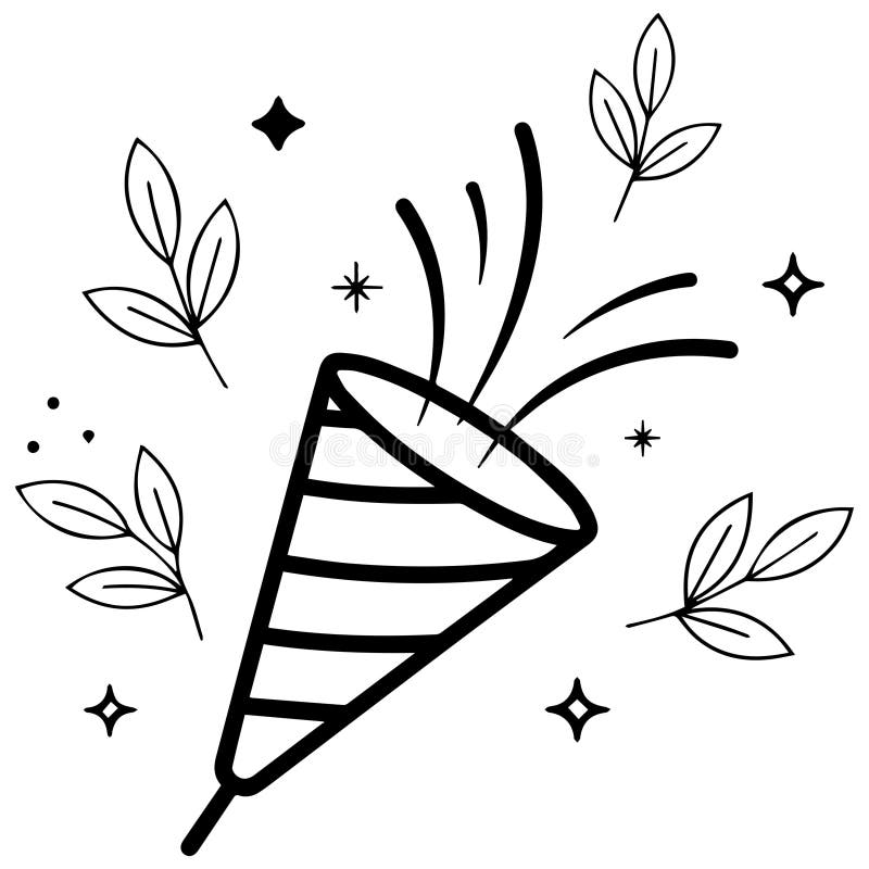 Party Popper Sketch Stock Illustrations – 356 Party Popper Sketch Stock ...