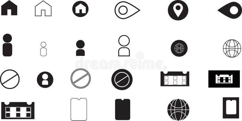 Complete User Interface Vector Icon Pack with Location, User, Home ...