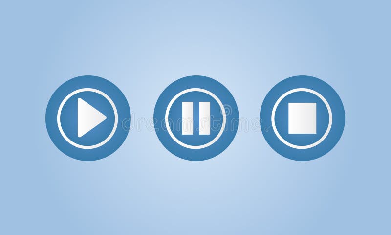 Vector of Transparent Play, Pause, Stop Icons. Player Navigation Button ...