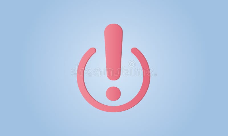 Red Minimal Exclamation Point Round Icon. Stock Vector - Illustration ...