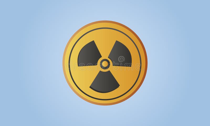 Yellow Radioactive Radiation Symbol Flat Yellow Vector Icon for ...