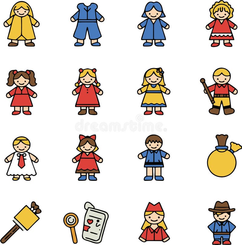 Collection of Playful Character Design Icons Representing People ...