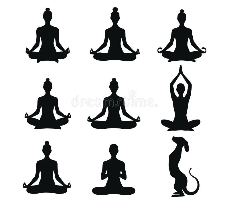 Stylized Yoga Postures Stock Illustrations – 41 Stylized Yoga Postures ...