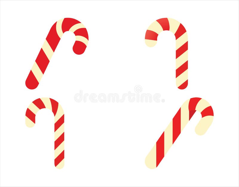 Classic Red and White Candy Canes Festive Holiday Illustration Stock ...