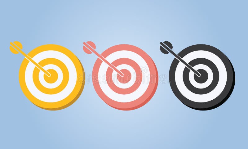 Mission Icons Set.Business Goal Logo. Stock Illustration - Illustration ...