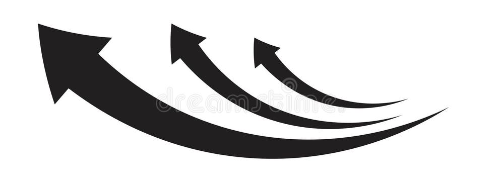 Three Black, Curved Arrows are Set Against a White Background ...