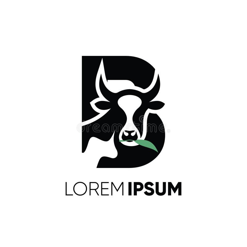 Letter B Initial Creatif Cow Logo Design Vector Icon Graphic Emblem ...