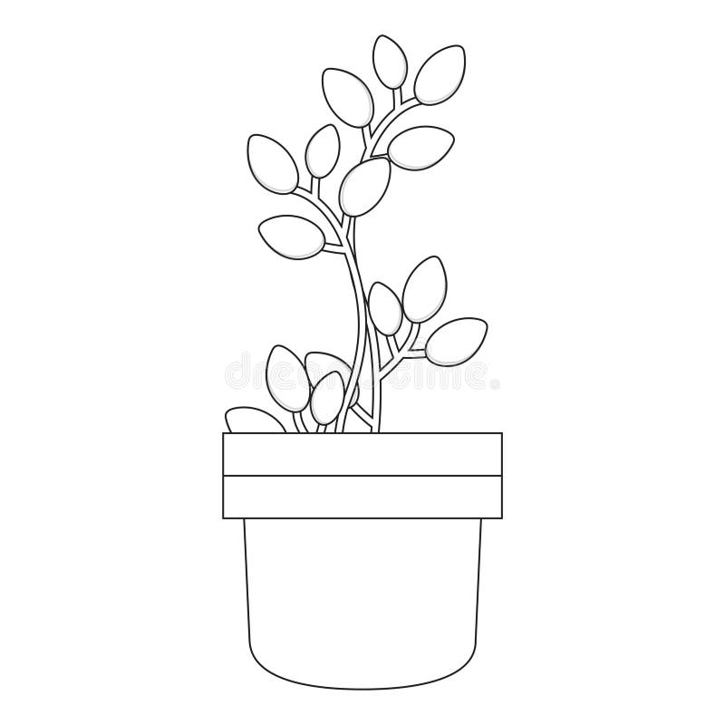 Plant in a Pot, One Line Drawing Vector Illustration Stock Vector ...