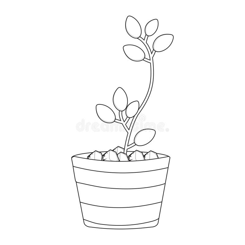 Plant in a Pot, One Line Drawing Vector Illustration Stock Vector ...