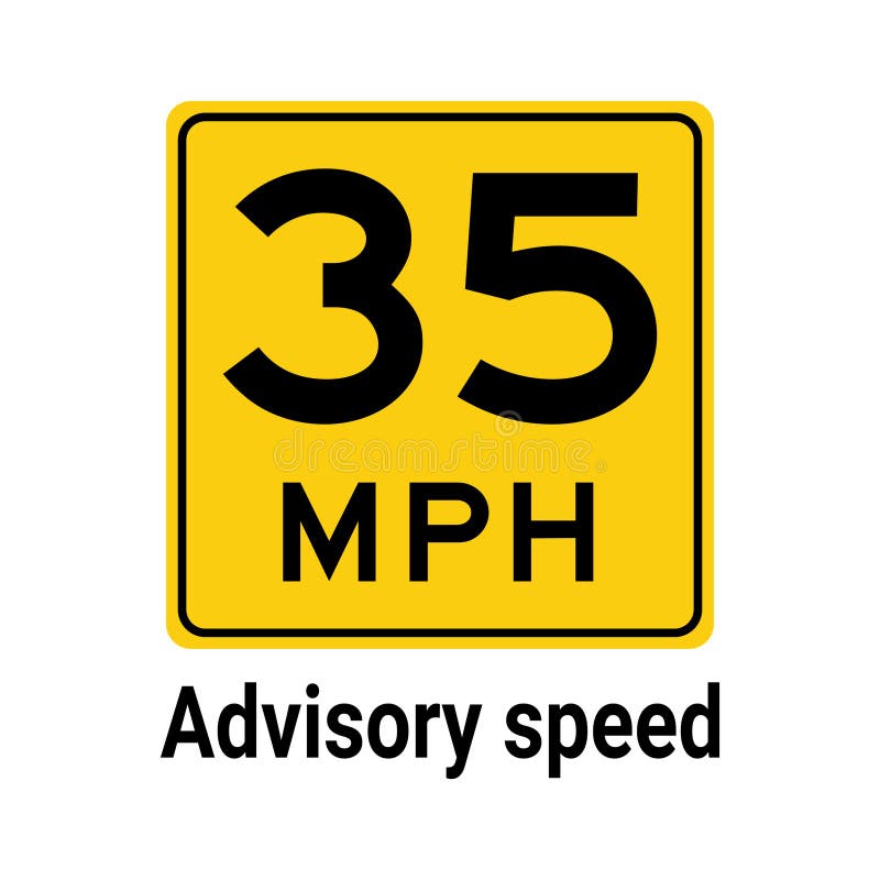 35 MPH Advisory Speed Sign Template Printable Traffic Safety Design ...