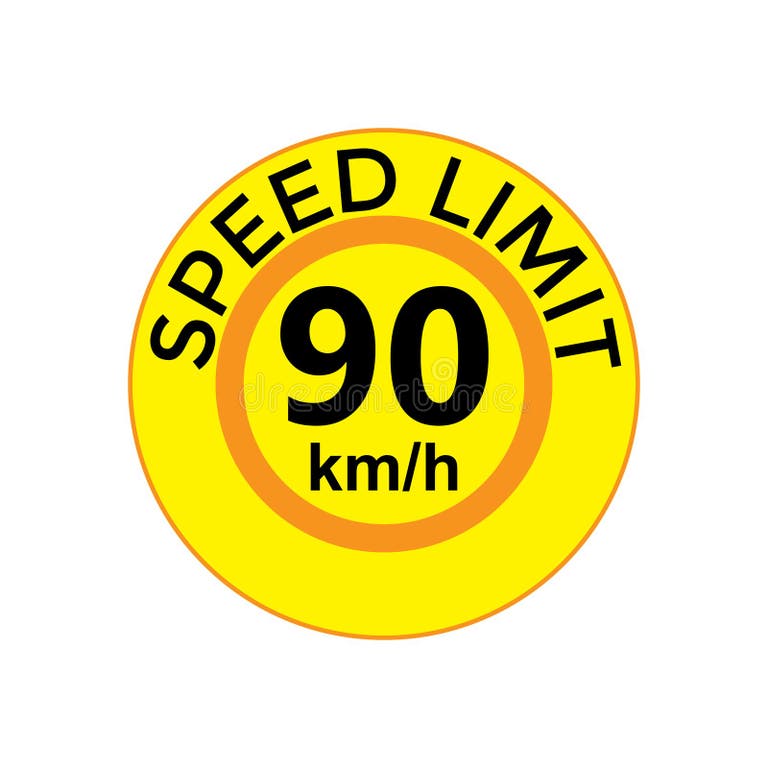 Speed Limit 90 Kmh Sticker Vector Art Illustration Work Stock Vector ...