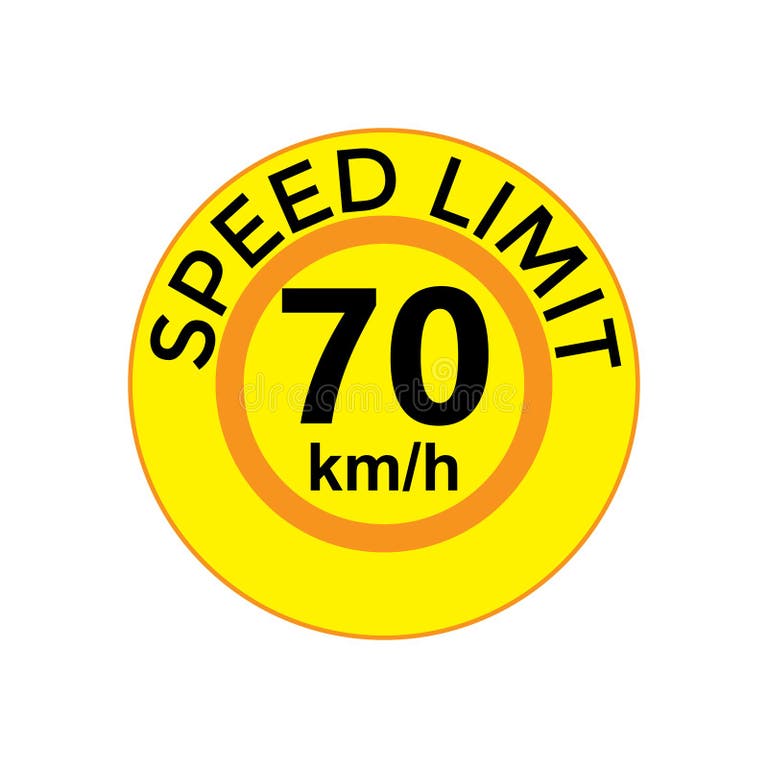 Speed Limit 70 Kmh Sticker Vector Art Illustration Work Stock Vector ...
