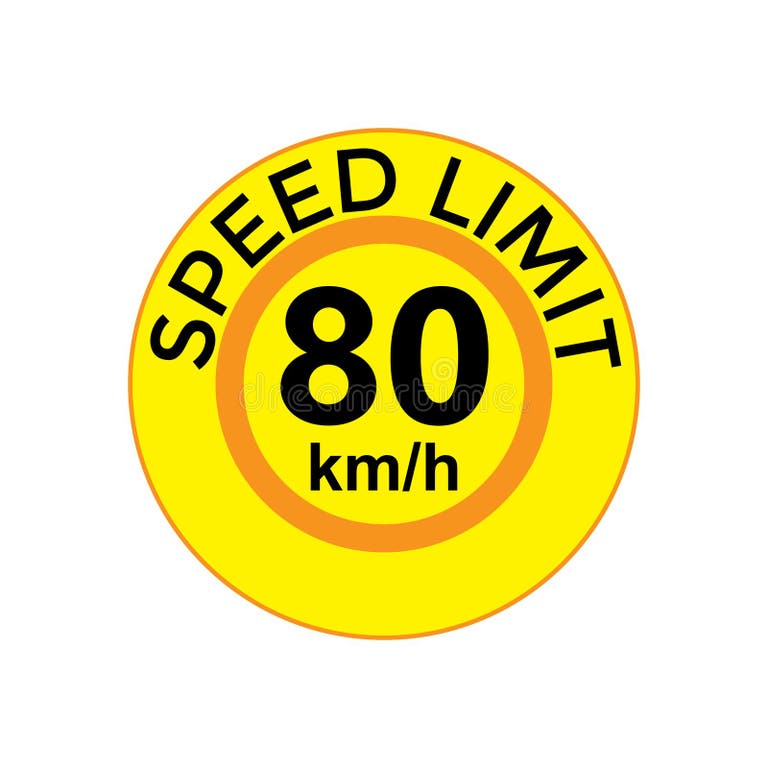 Speed Limit 80 Kmh Sticker Vector Art Illustration Work Stock Vector ...