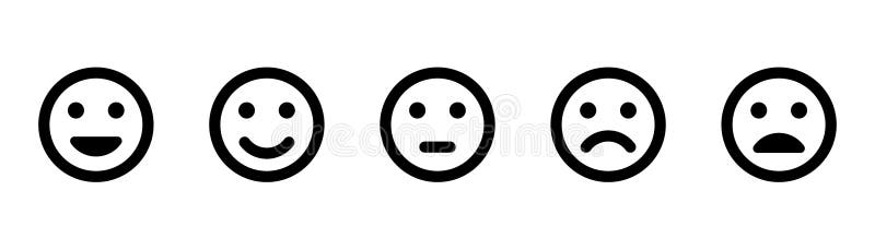 Feedback Emoji Icons Vector. Good and Bad Emoticon Signs. Happy and Sad ...