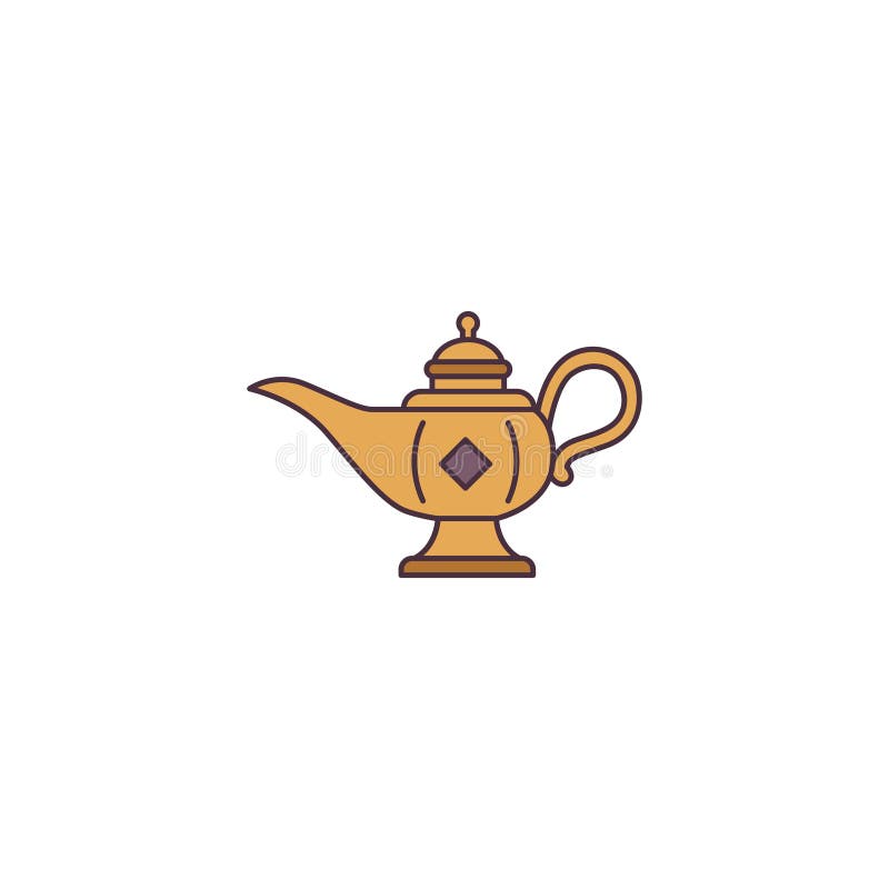 Classic Genie Lamp (Oil Lamp) Stock Illustration - Illustration of ...