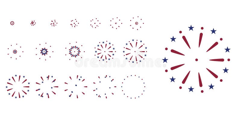 Fireworks with Star Minimal Design Animation Motion Sequence Frame ...