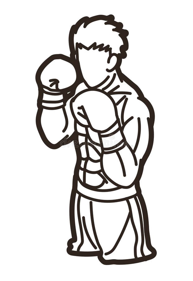 Boxing Sport Boxer Ultimate Fighter Cartoon Graphic Stock Vector ...