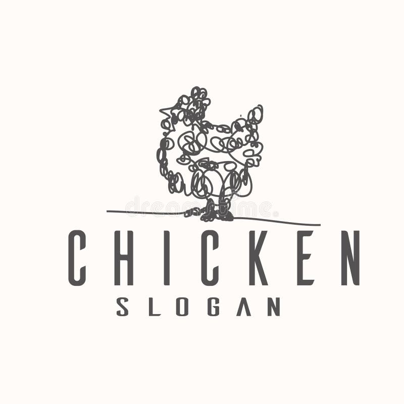Chicken Single Line Art Logo Stock Illustration - Illustration of brand ...