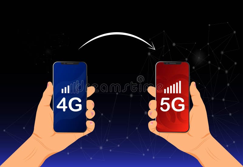 The Transition from 4G To 5G Network Stock Illustration - Illustration ...