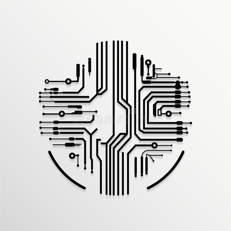 Circuit Board Electronic Logo Design Stock Vector - Illustration of ...