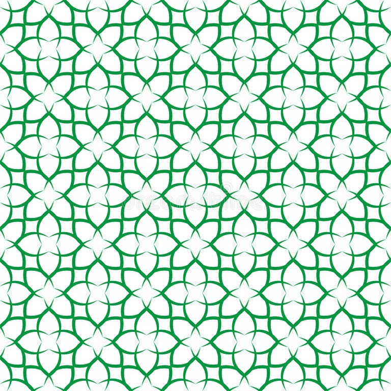 Green Interlocking Geometric Pattern on a White Background. Stock ...