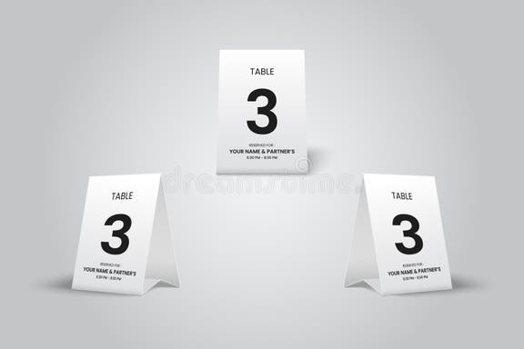 Minimalist Tent Table Number 3 Card Mockup for Event Decoration Stock ...