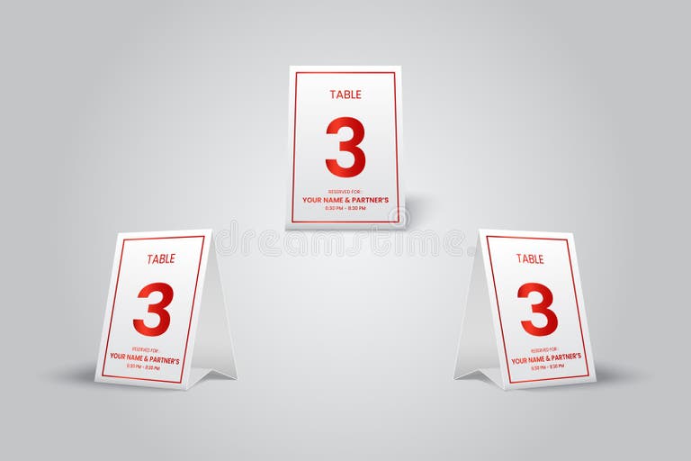 Minimalist Restaurant Table Number 3 Reservation Card Mockup, Elegant ...