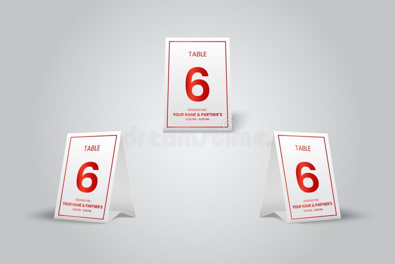 Elegant Table Number Card Design for Restaurant Reservation – Table 6 ...
