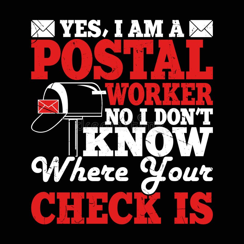 Vintage Postal Worker T-Shirt Design Stock Illustration - Illustration ...