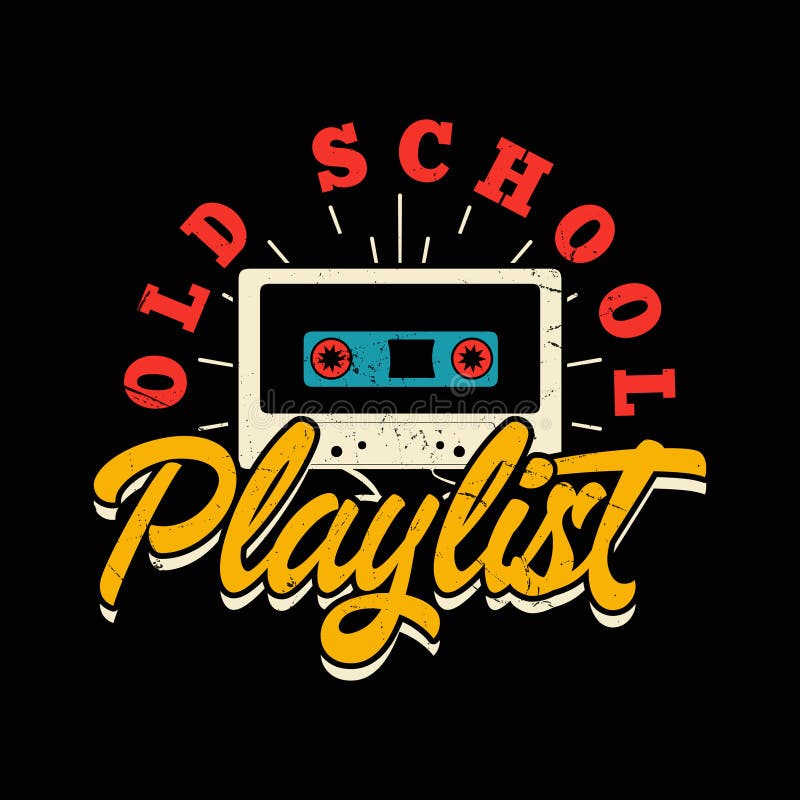 Old School Playlist Retro Vintage Cassette T-Shirt Design Stock ...