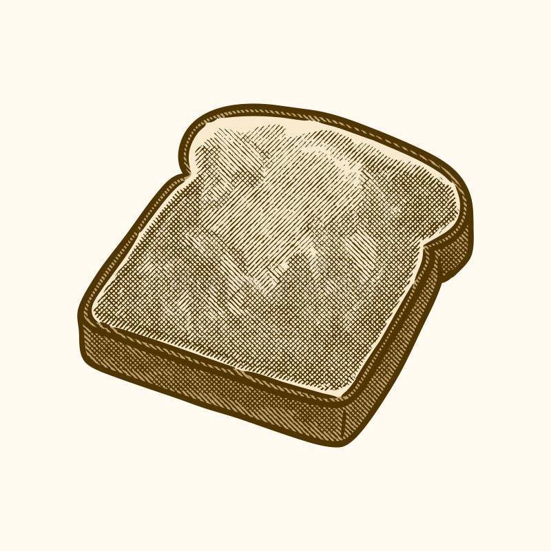 Vintage Toast Bread Illustration Stock Illustration - Illustration of ...