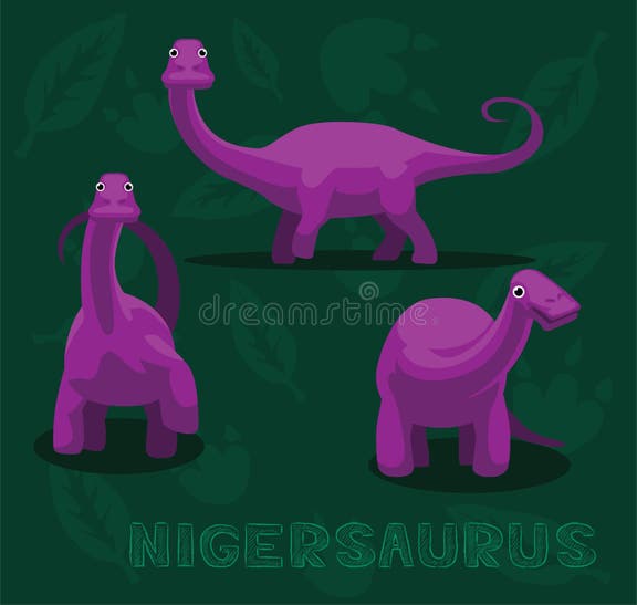 Dinosaur Nigersaurus Cartoon Vector Illustration Stock Illustration ...