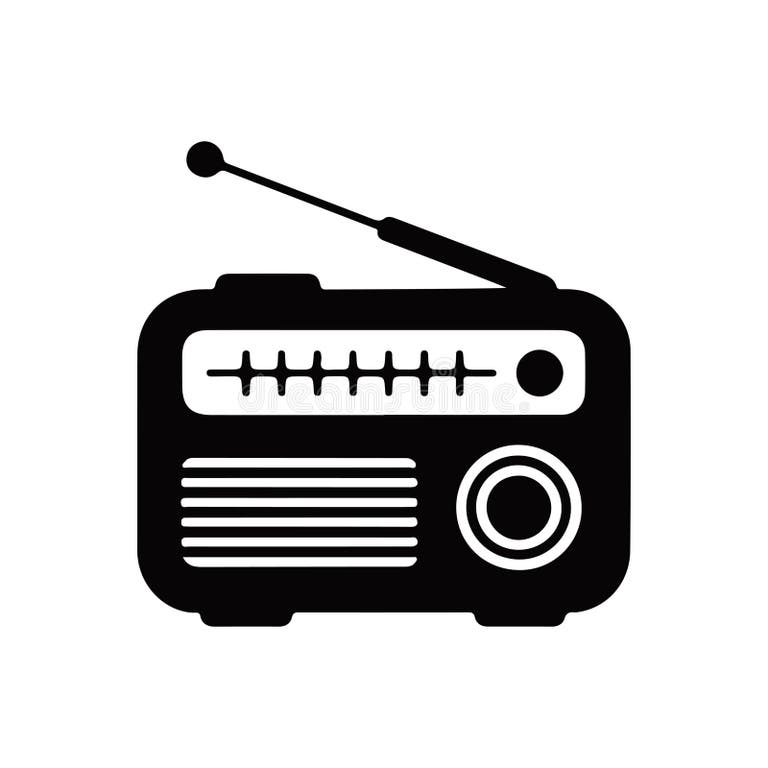 Retro Wave Radio Silhouette Vector Art Stock Vector - Illustration of ...